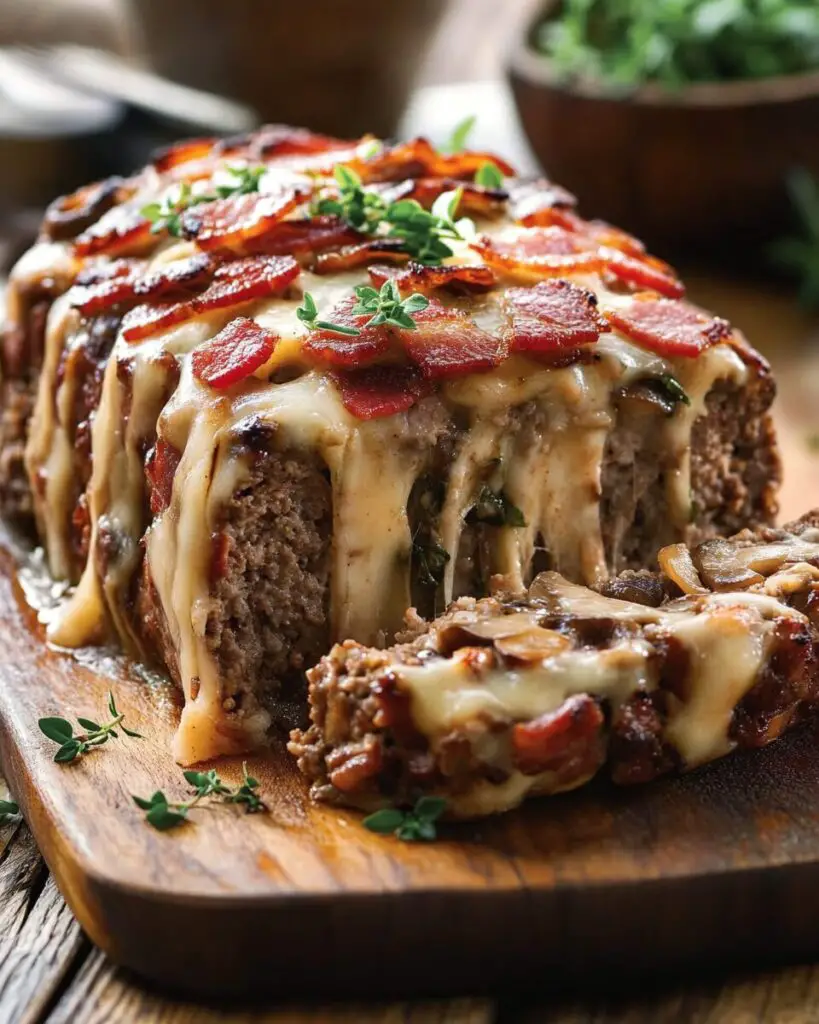 Savory Bacon, Mushroom, and Swiss Cheese Meatloaf - Alice Recipes