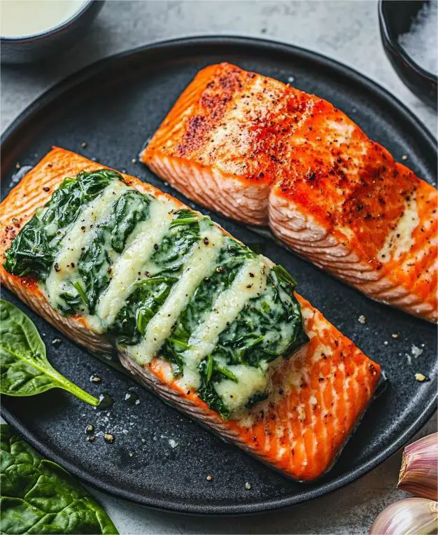Easy Spinach Stuffed Salmon - Alice Recipes
