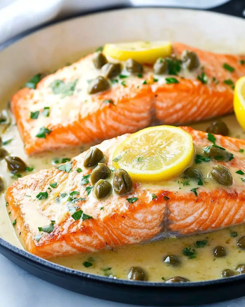 Creamy Lemon Caper Butter Salmon