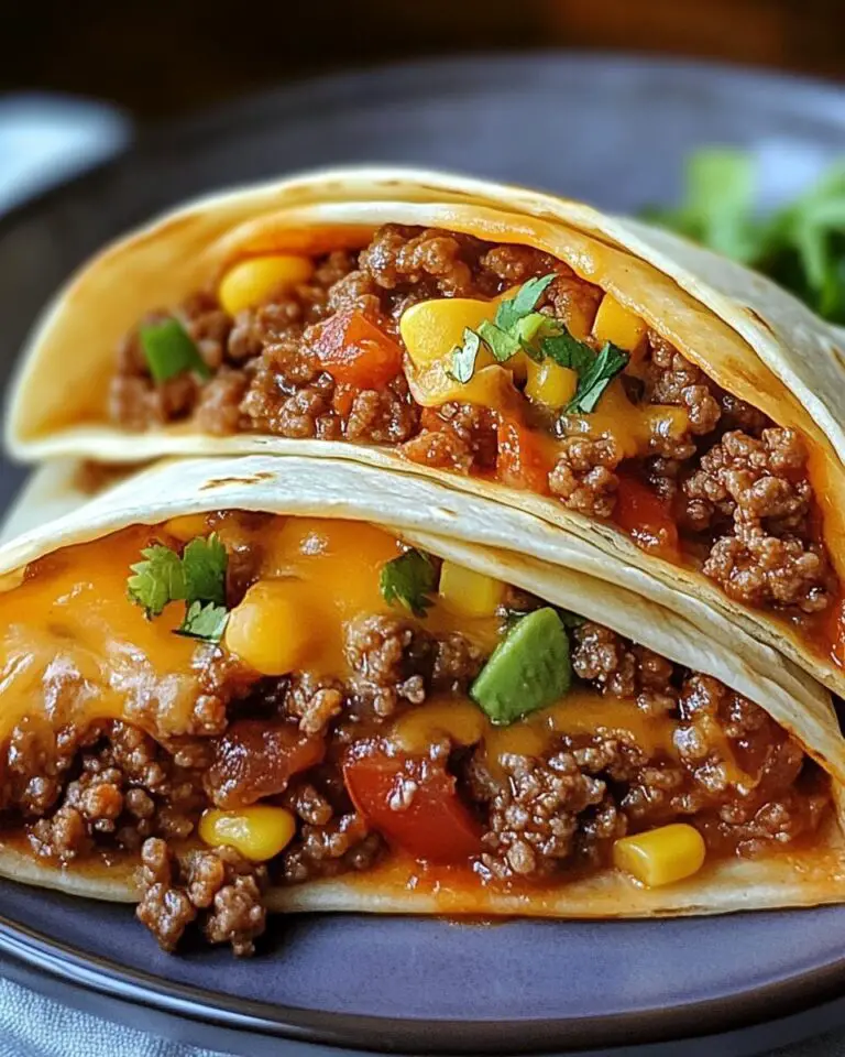 Cheesy Ground Beef Tortilla Wraps