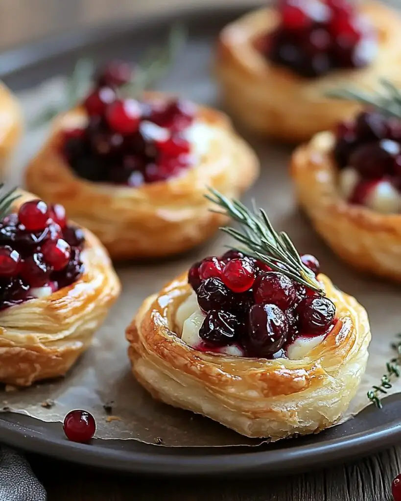Cranberry Brie Puff Pastry Bites