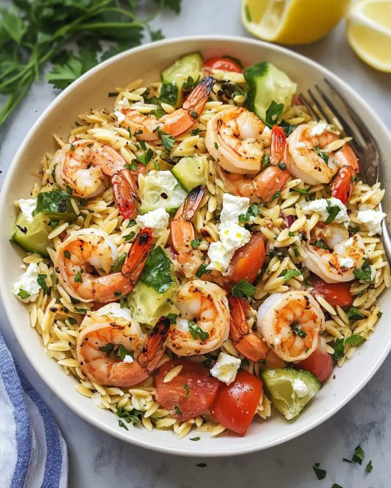 Greek-Style Grilled Shrimp Orzo Pasta Salad