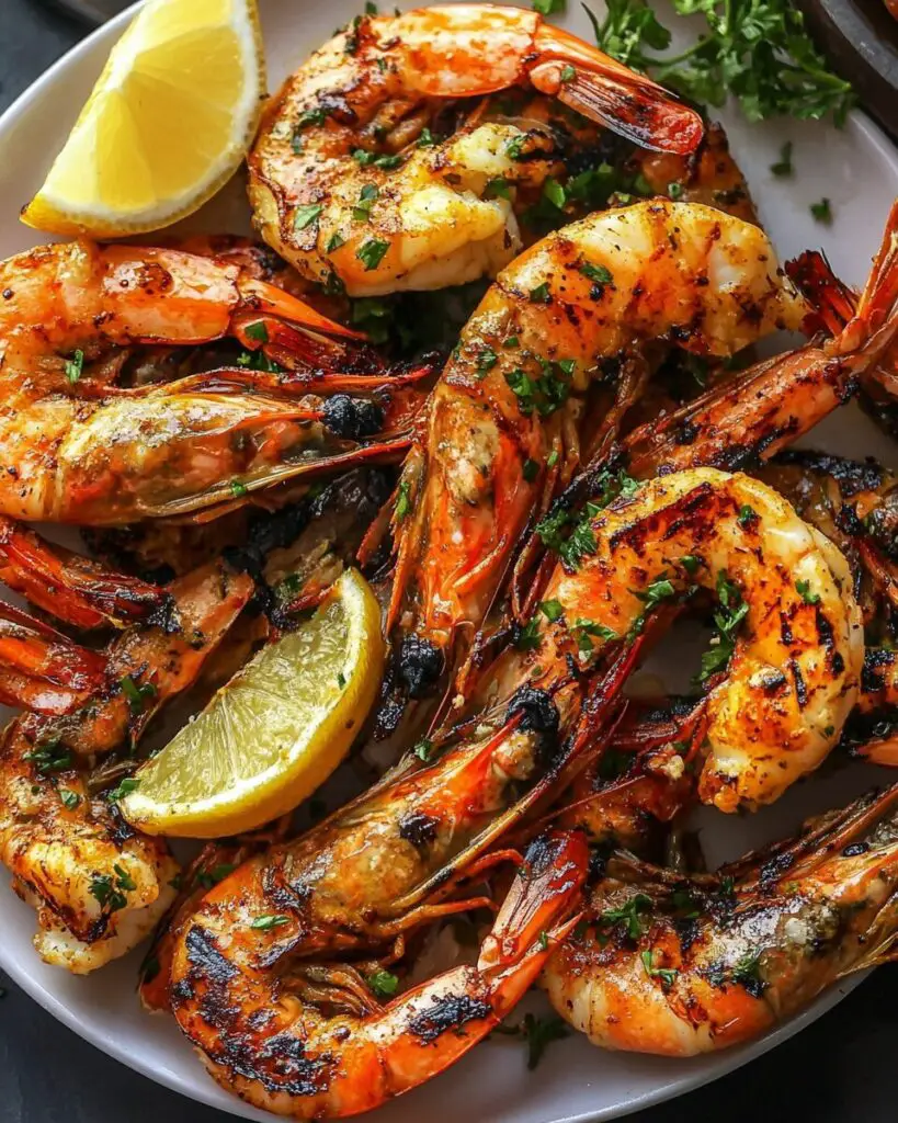 Grilled Garlic Butter Prawns