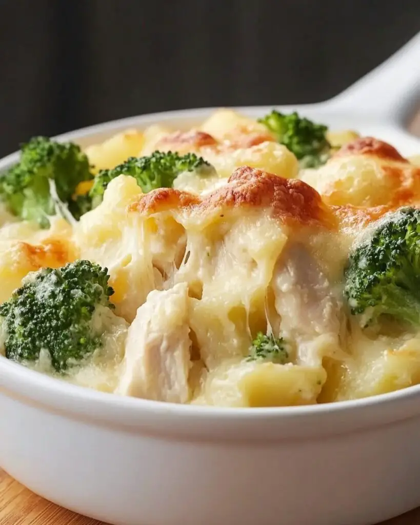 Cheesy Chicken Broccoli Baked Potato Casserole - Alice Recipes