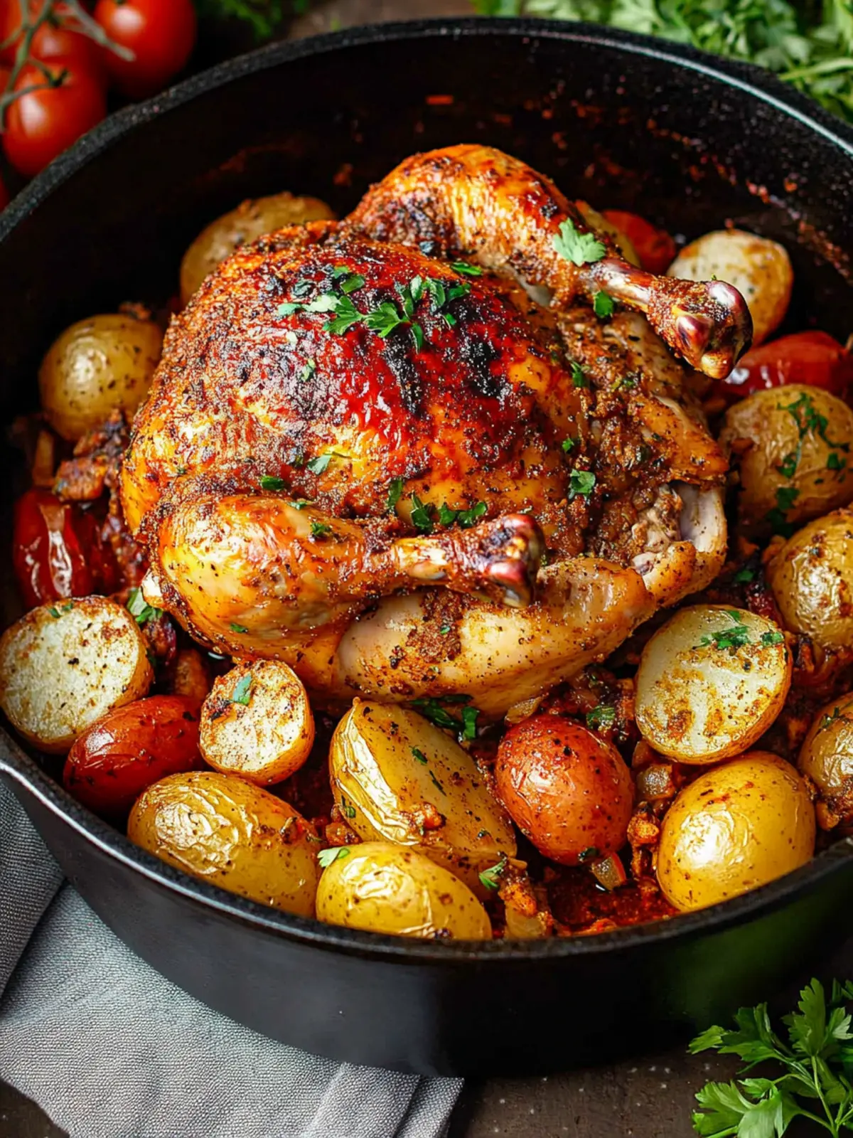 Easy Moroccan Roast Chicken and Potatoes - Irresistibly Delicious
