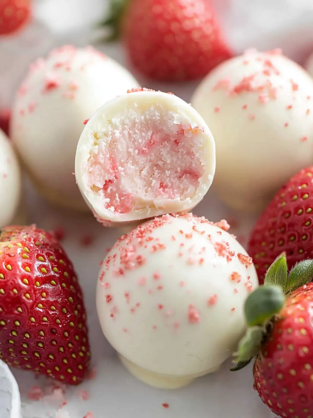 Easy Delicious White Chocolate Strawberry Truffles Recipe