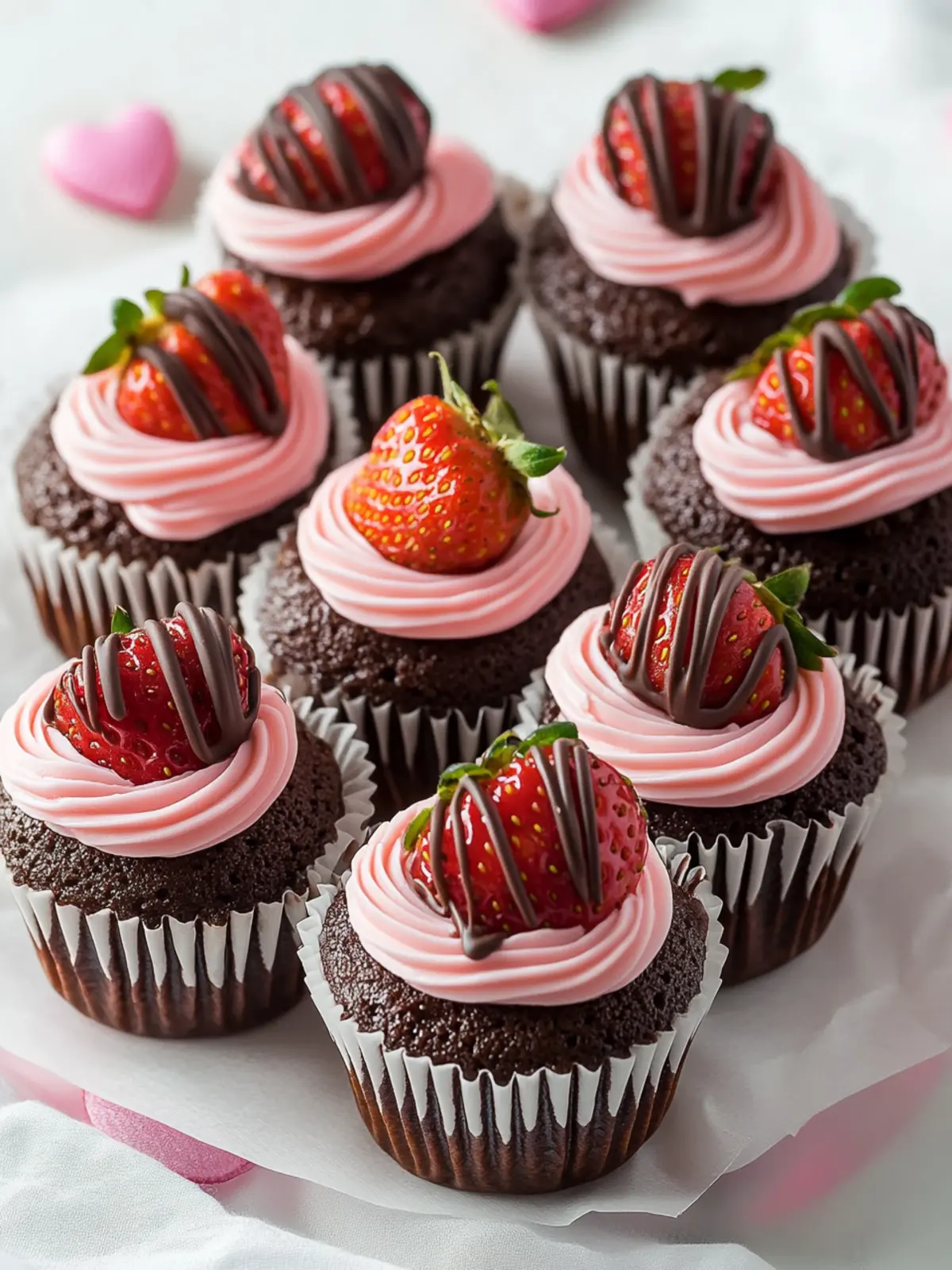 Irresistible Vegan Valentine’s Day Chocolate Covered Strawberry Cupcakes
